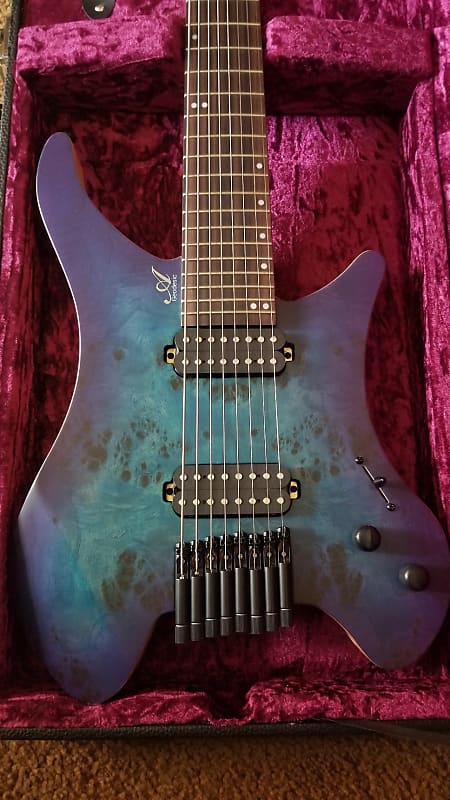 Agile Headless Geodesic 8 (Eight) String 827 Guitar Blue / | Reverb