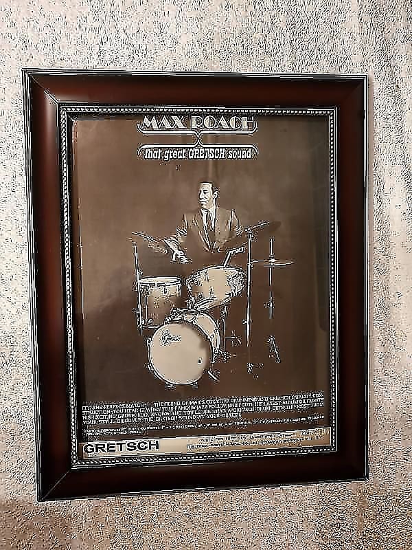 1963 Gretsch Drums Promotional Ad Framed Max Roach Original | Reverb