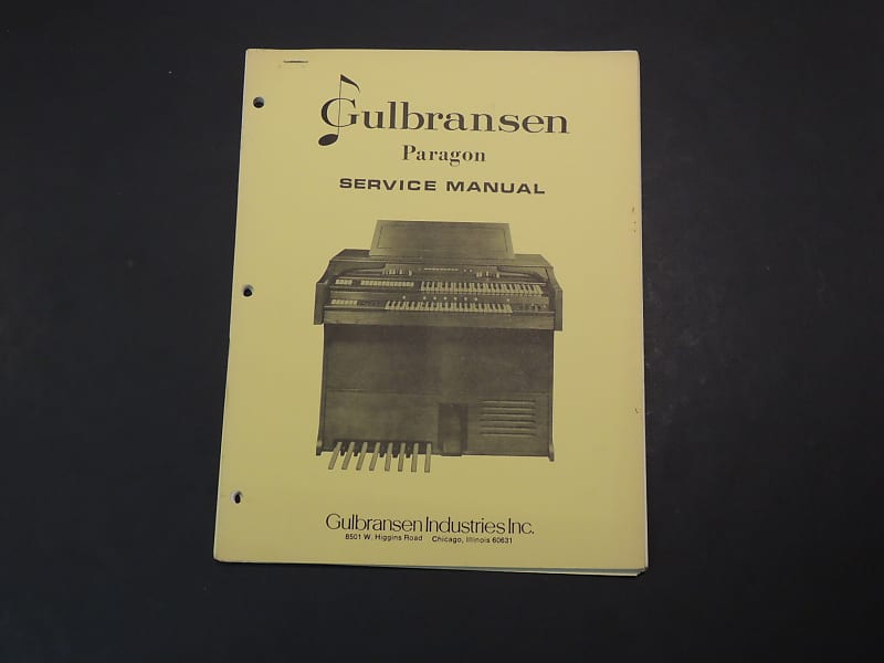 Gulbransen Paragon Service Manual [Three Wave Music] | Reverb