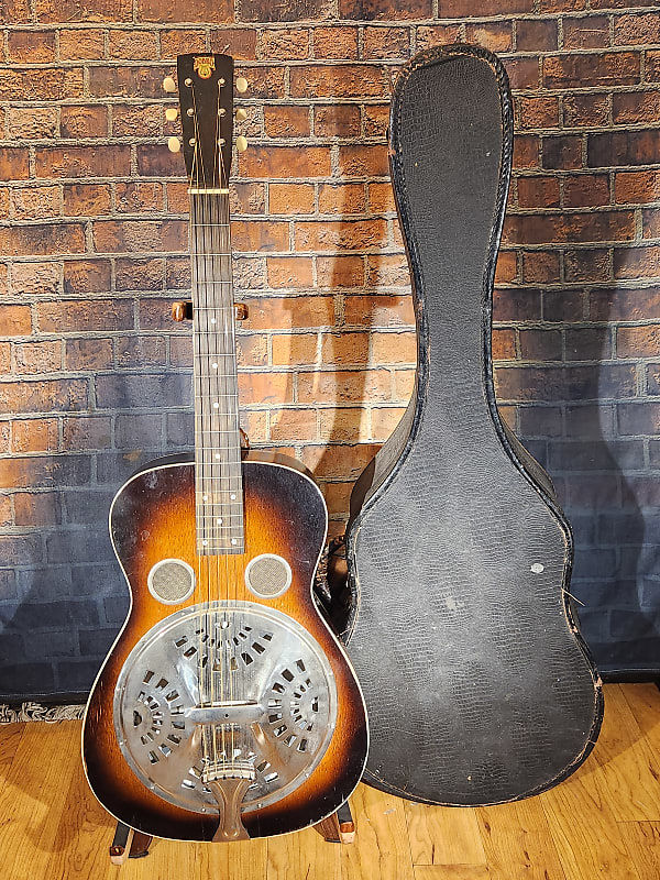 Vintage 1930s Dobro Square-Neck Slide Resonator Sunburst w/ | Reverb