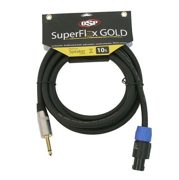 OSP 10'ft 12AWG Gauge Pro Speaker Cable Speakon-1/4" Plugs | Reverb