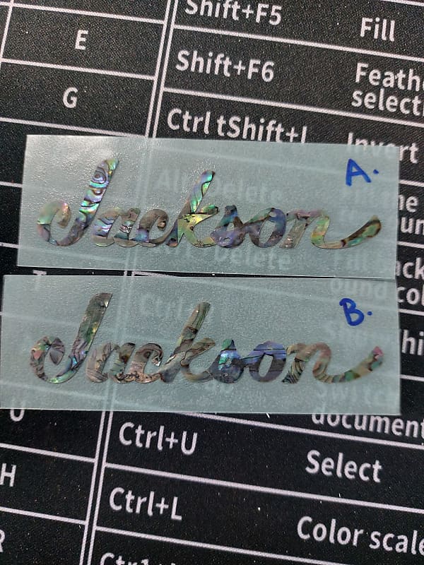 Jackson Headstock decal custom shop - Abalone | Reverb
