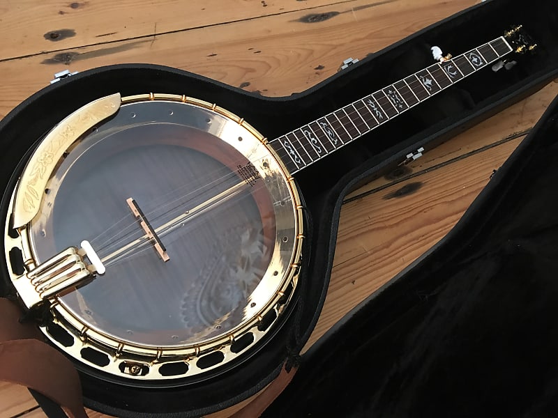 Ozark 2142G Gold Plated 5 string Resonator Banjo + Hard | Reverb UK