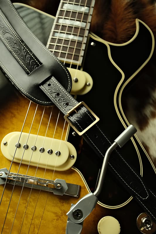 Codina Leather "New Leaf" Floral Embossed Leather Guitar | Reverb