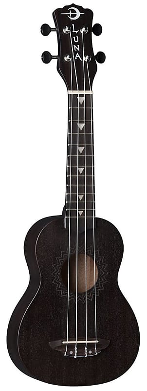 Luna UKE VMS BKS Ukulele Uke Vintage Mahogany Soprano Black | Reverb