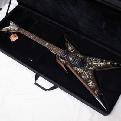 Dean Razorback White with Gold Pinstripes 6-String Electric | Reverb