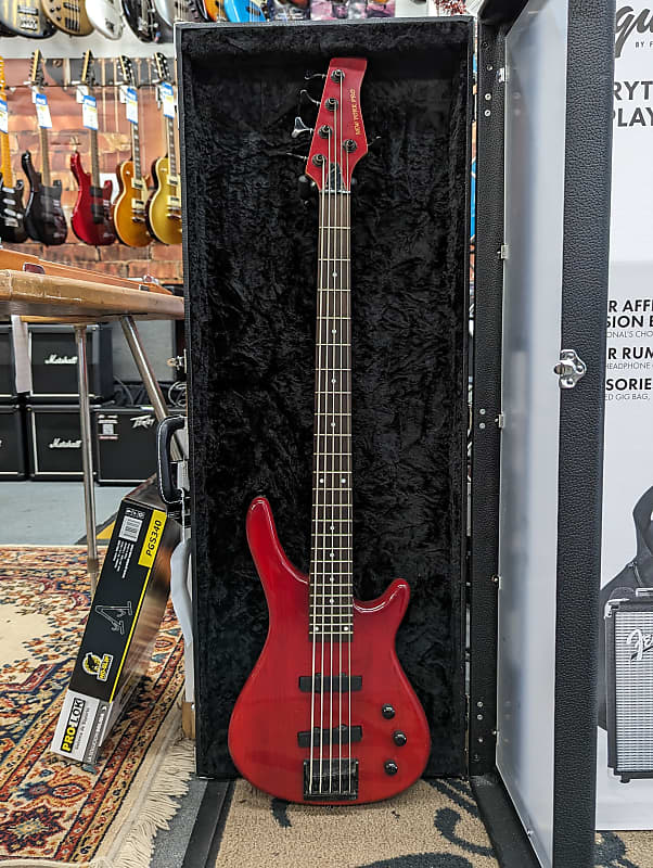 New York Pro 5-String Bass - Transparent Red | Reverb