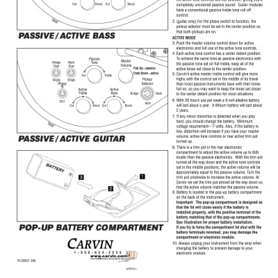 Carvin C22 humbucker pickup set with active preamp | Reverb