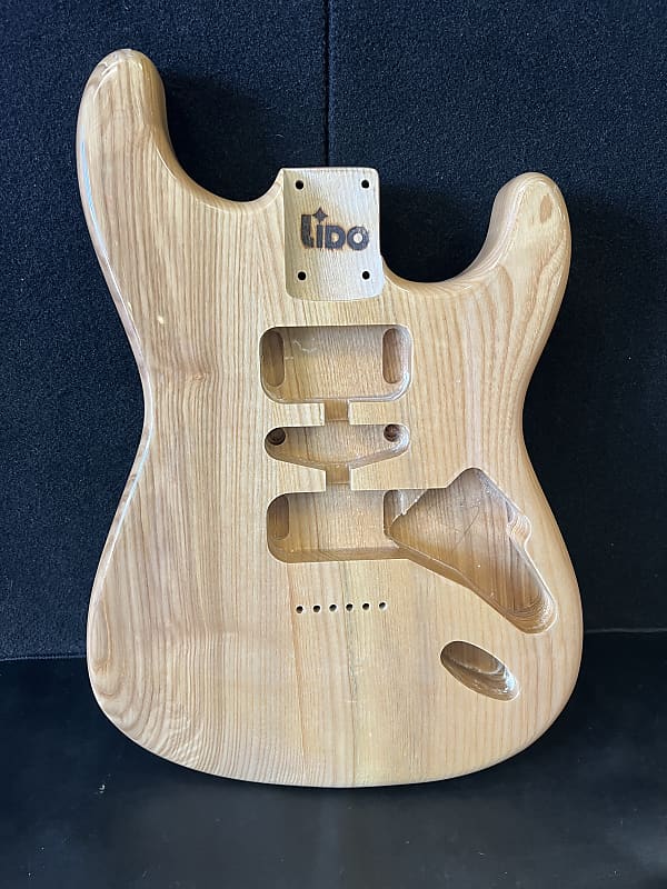 Lido by GFS Strat body Hardtail Ash Gloss finish HSH route | Reverb