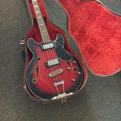 Univox Hollowbody bass 30.5” scale 60’s - Sunburst | Reverb