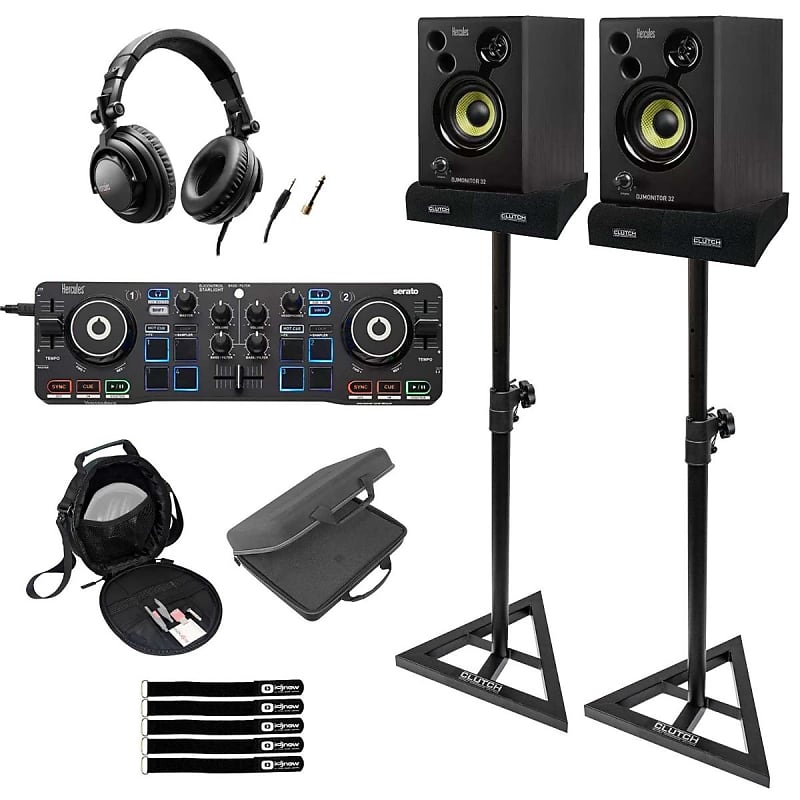 Hercules DJStarter Kit Controller and Speakers with Stands & | Reverb