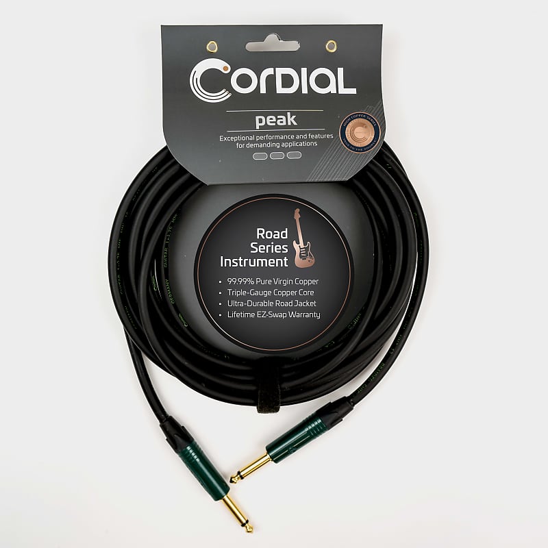 Cordial 6m/20ft Premium High-Copper Instrument Cable with | Reverb