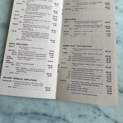 1968 Gibson Price List Rare Vintage Collector ES SG Case | Reverb