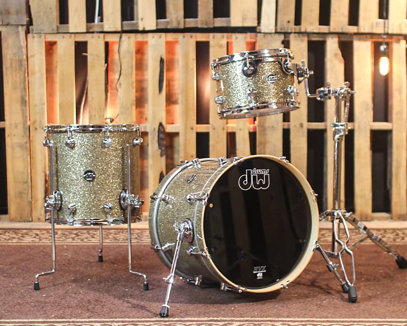 DW Performance Ginger Glitter Glass Bop Drum Set - 14x18, | Reverb