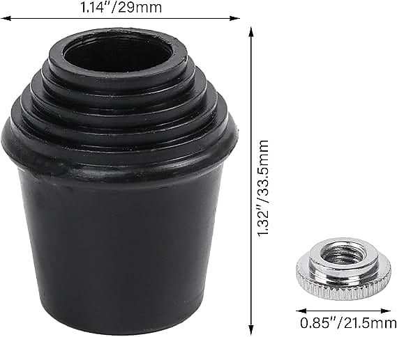 Bass Drum Threaded Rubber Feet 1.32x1.14 Inch Black with | Reverb