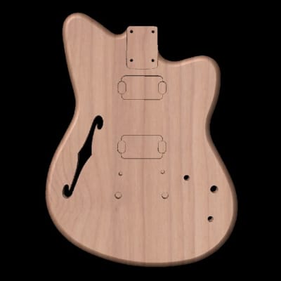 Unfinished Semi Hollow Body Guitar Body with Mahogany Body | Reverb