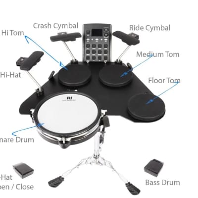 Lekato Mini Electronic Drum Kit CPD-1000 2023 - Black | Reverb