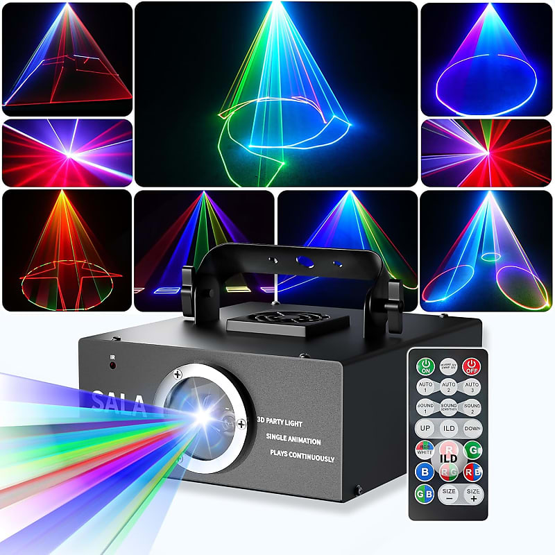3D Animated Disco Lights, Dj Light, Dmx512,Sound-Activated, | Reverb