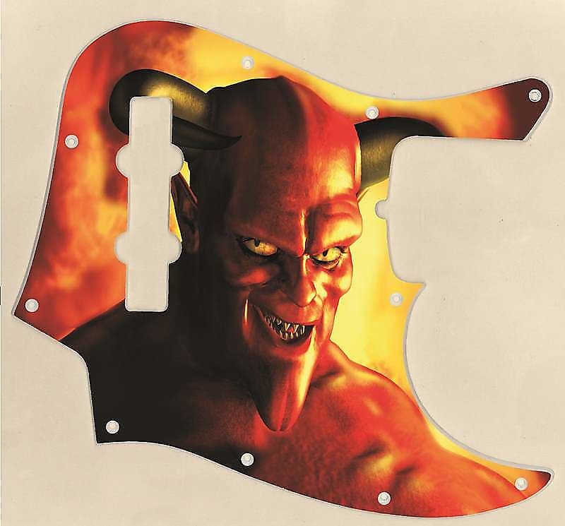 Graphical pickguard Fender Jazz Bass Jbass Standard Demon | Reverb