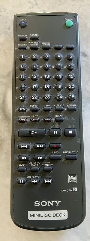 Sony RM-D7M OEM Genuine Minidisc Deck Remote Control; Tested | Reverb