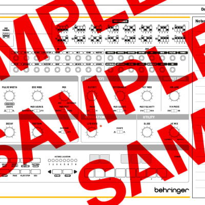 Behringer Crave - Beautifully Illustrated Blank Patch Sheet | Reverb