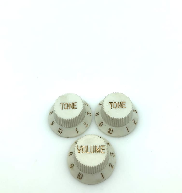 Stratocaster Style Knobs Set Aged White | Reverb