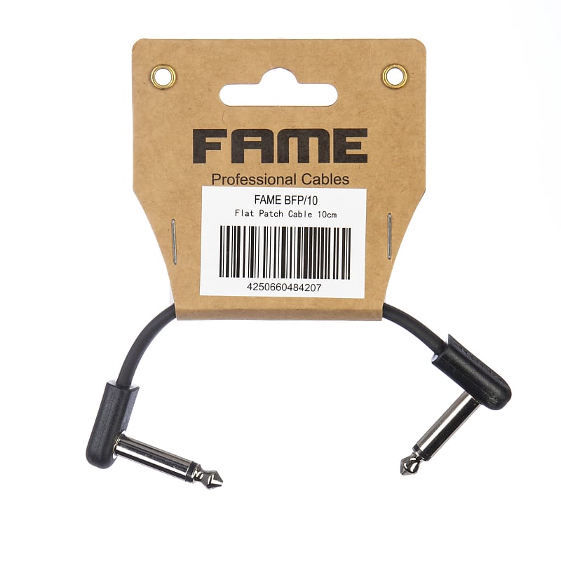 Fame BFP/10 Patch Cable Flat 100mm (Black) - Patch Cable | Reverb
