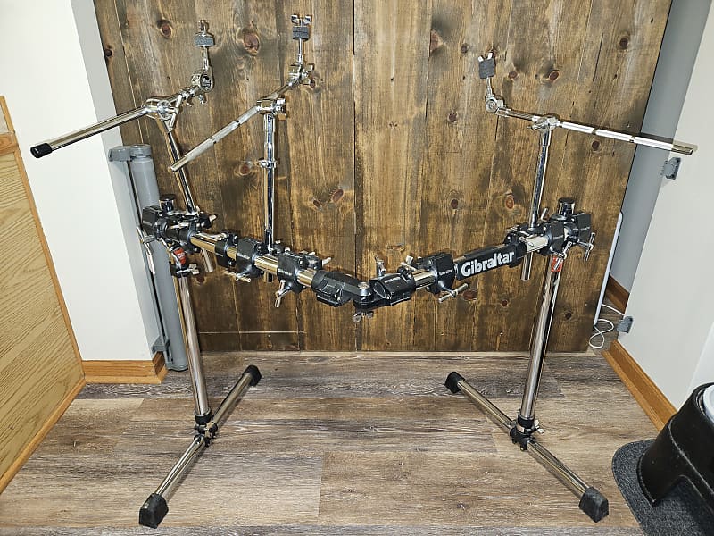 Gibraltar Chrome V Drum Rack with Clamps and 3 Cymbal Boom | Reverb