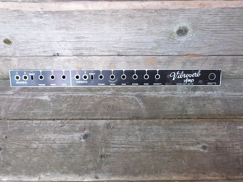 Fender vibroverb black panel face plate 1964 | Reverb