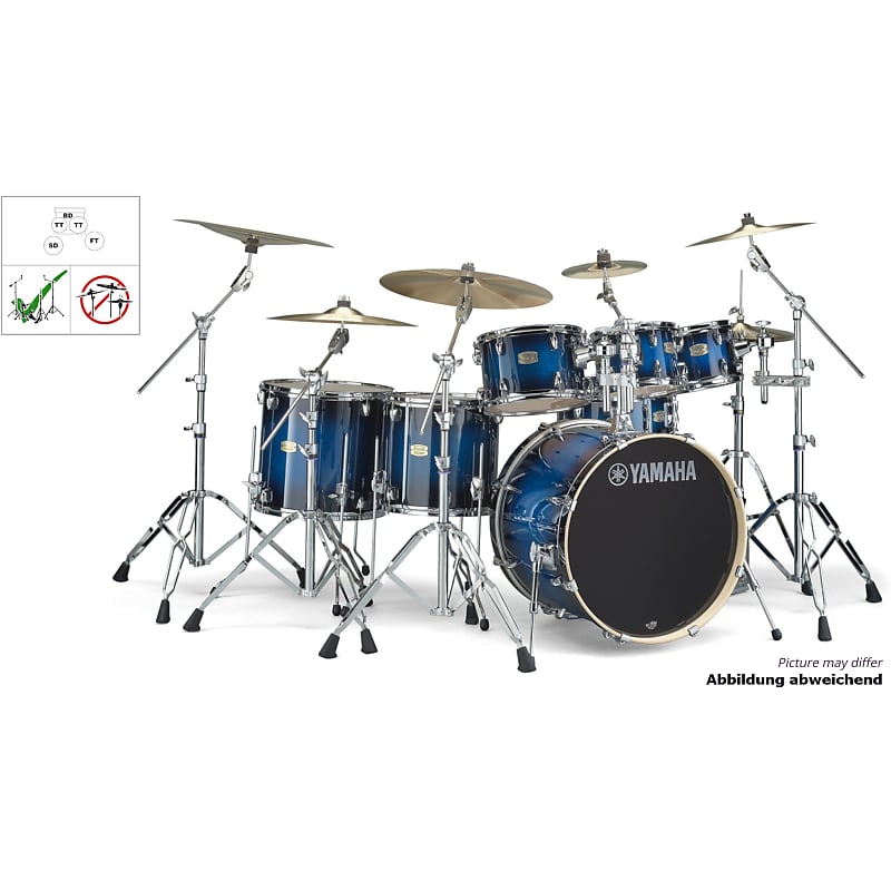 Yamaha Stage Custom Birch SBP0F56W Deep Blue Sunburst - Drum | Reverb