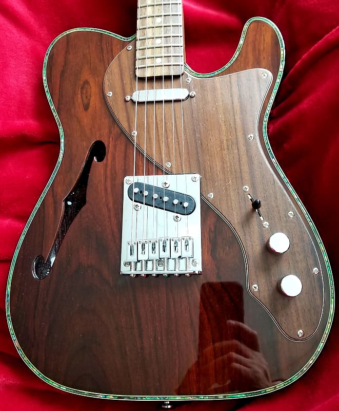 SJ Custom Guitars Telecaster thinline all rosewood ,abalone | Reverb