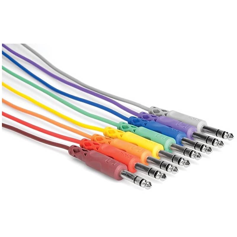 Hosa CSS845 1/4 Inch Patch Cables, 1.5 Foot, 8-Pack | Reverb