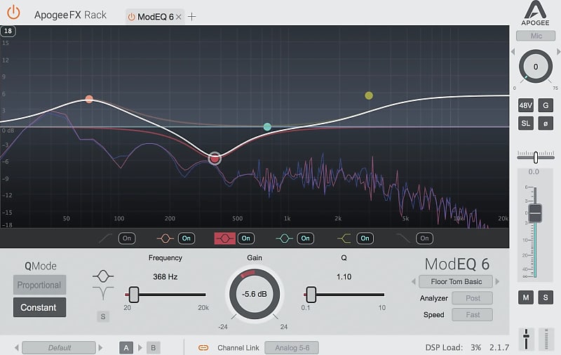 Apogee ModEQ6 (Download) Modern 6 Band Visual Equalizer | Reverb