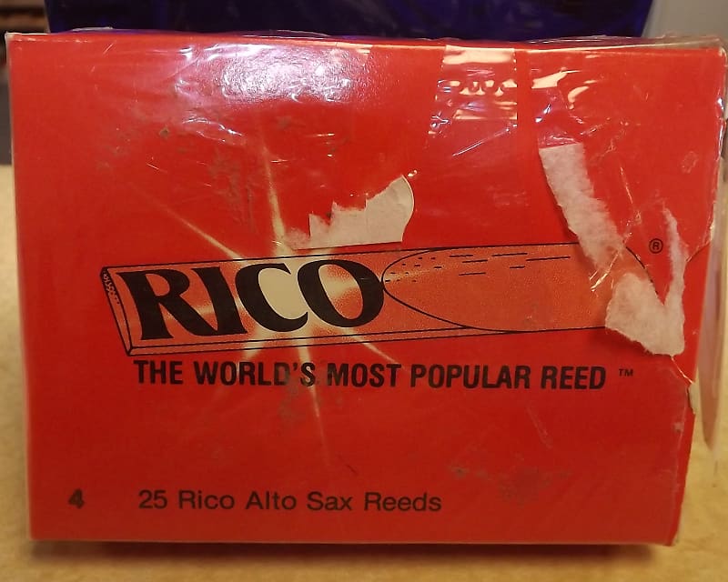 Rico Old Orange Box Alto Sax Box 25 #4 Reeds | Reverb