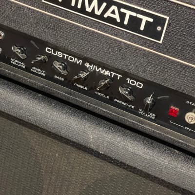 1979 HiWatt Custom 100 & 1973 HiWatt 4x12 Cabinet Black Tolex | Reverb