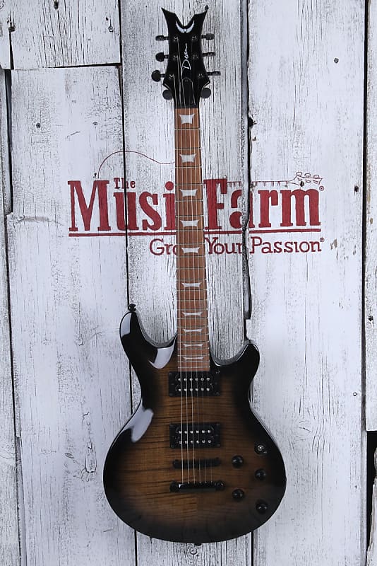 Dean Icon X Flame Top Electric Guitar Charcoal Burst Arch Top | Reverb