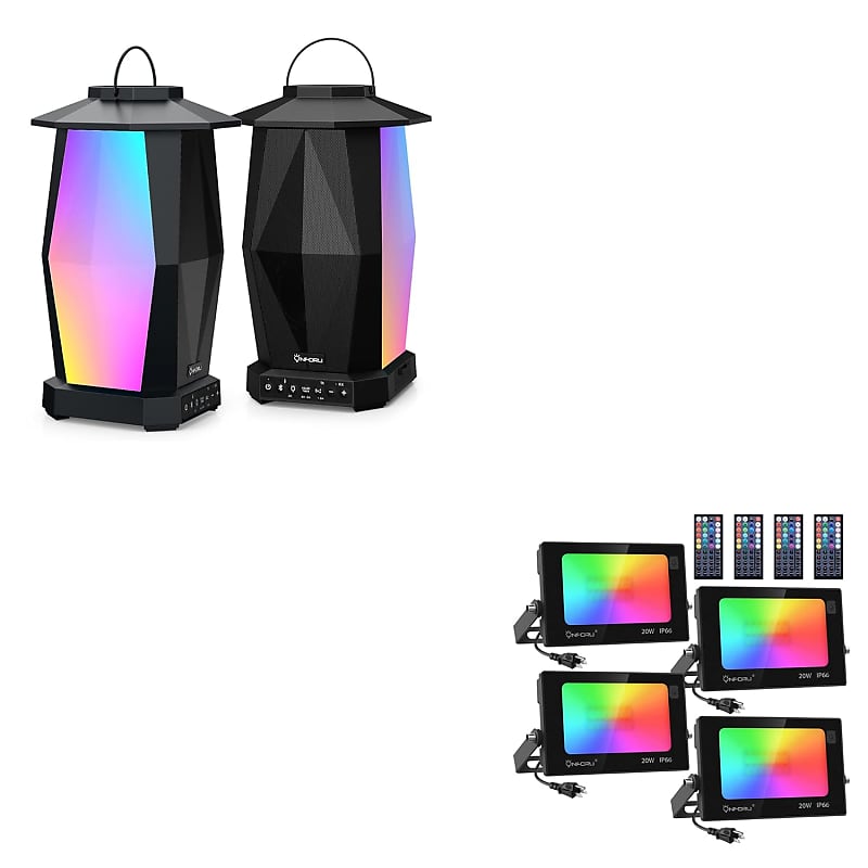 4 Pack Rgb Led Flood Light & 2 Pack Outdoor Bluetooth | Reverb