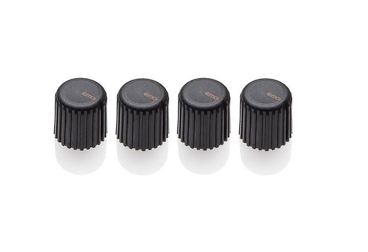 4 EMG Black BV Knobs Plastic Guitar/Bass Pot Knobs USA Made | Reverb