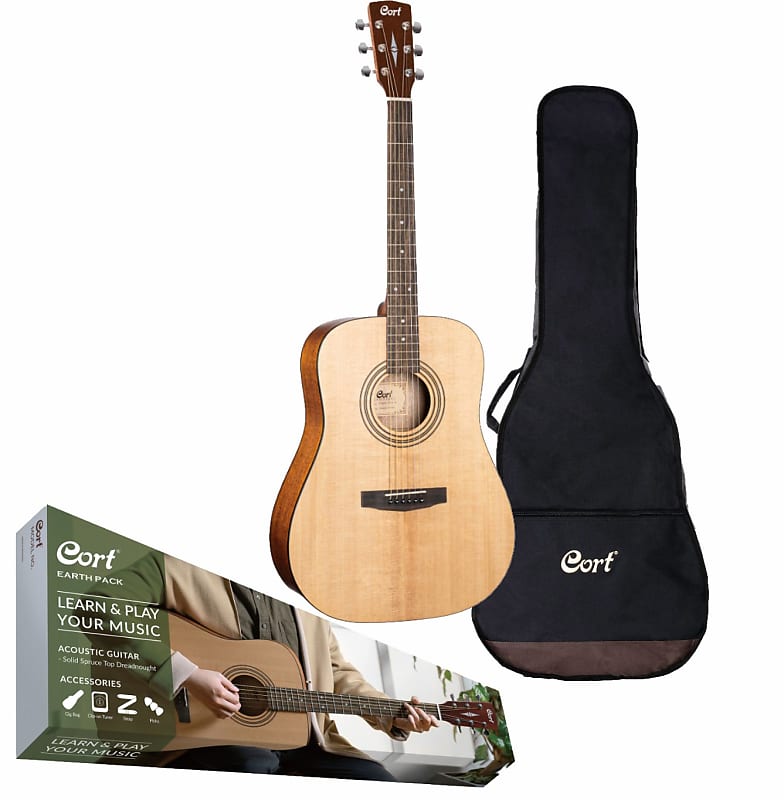 Cort EARTHPACKOP Earth Series Acoustic Guitar Starter Pack - | Reverb