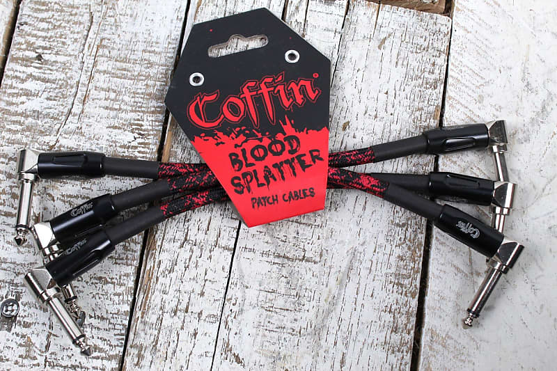 Coffin "Blood Splatter", 6in patch cable 3pk | Reverb