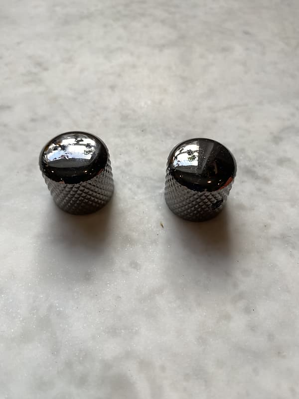 Black Chrome Schecter Knurled Dome Knobs | Reverb