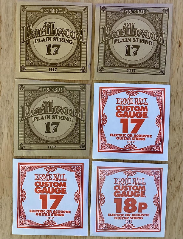 Lot of .017 Gauge Guitar Strings - Plus an .018 - Six Strings | Reverb