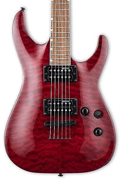 ESP Ltd MH200 Quilt Top Electric Guitar - See Through Black | Reverb