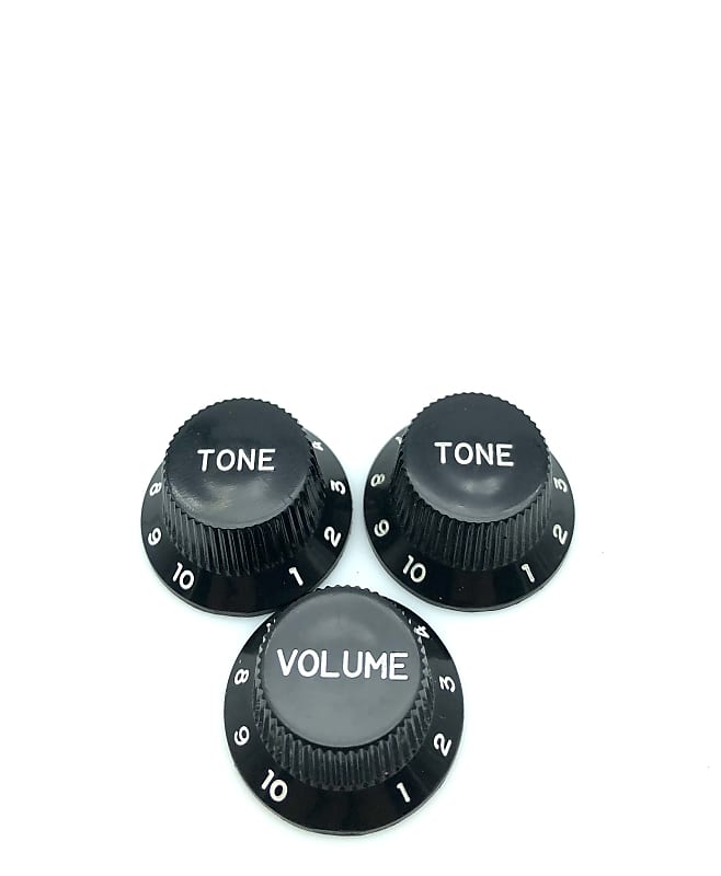 Stratocaster Style Knobs Set Black | Reverb