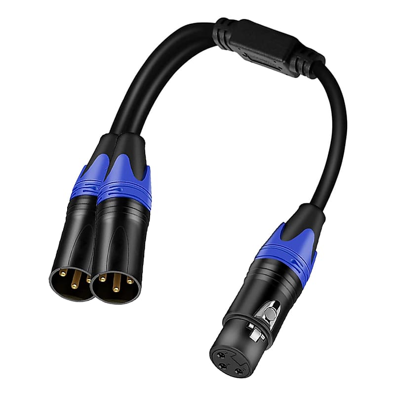 XLR Splitter Cable, 1 XLR Female to 2 XLR Male Patch Y Cable, | Reverb