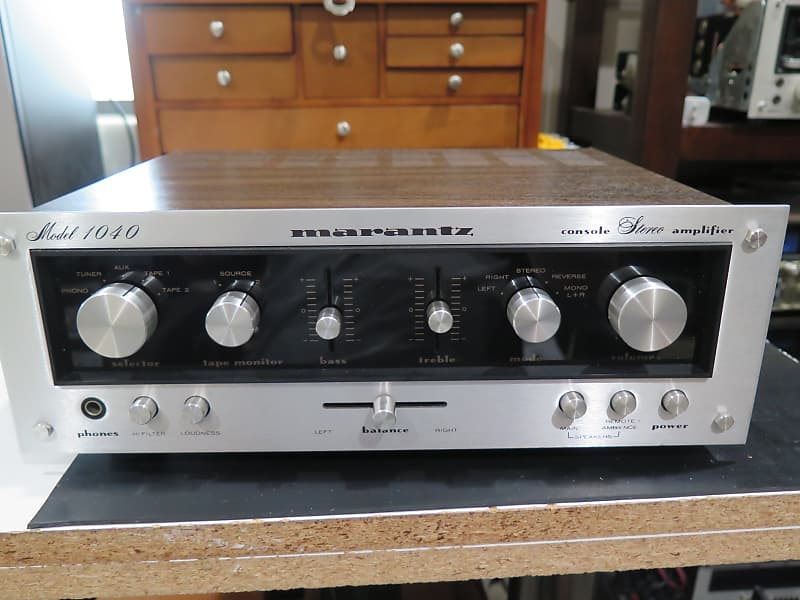 Rebuilt Marantz 1040 1970's Black Silver Integrated Amplifier | Reverb