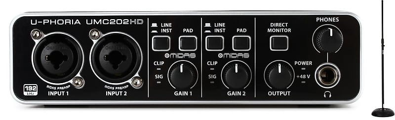 Behringer U-Phoria UMC202HD USB Audio Interface Bundle with | Reverb