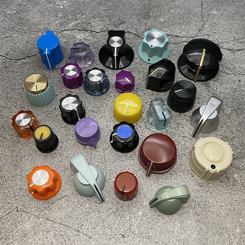 25 Pc Lot of Misc Mix Pedal & Guitar Amp Knob Knobs - Lot | Reverb