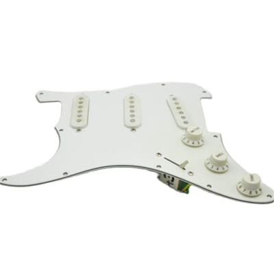 White Left Hand Guitar Loaded Prewired Strat Style Pickguard | Reverb