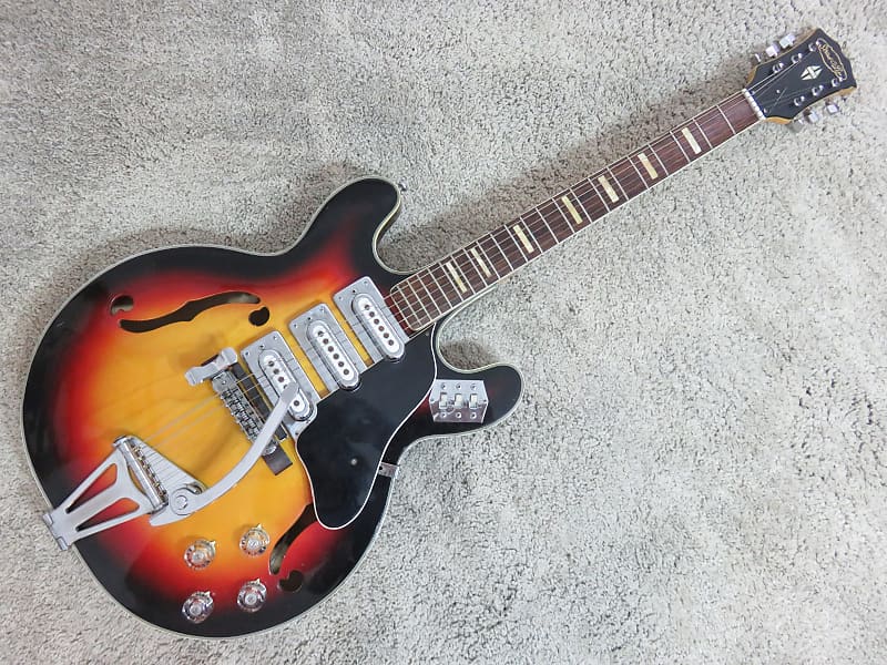 Vintage 1960s Teisco Strad O Lin Guitar 335 Shape 3 | Reverb Australia